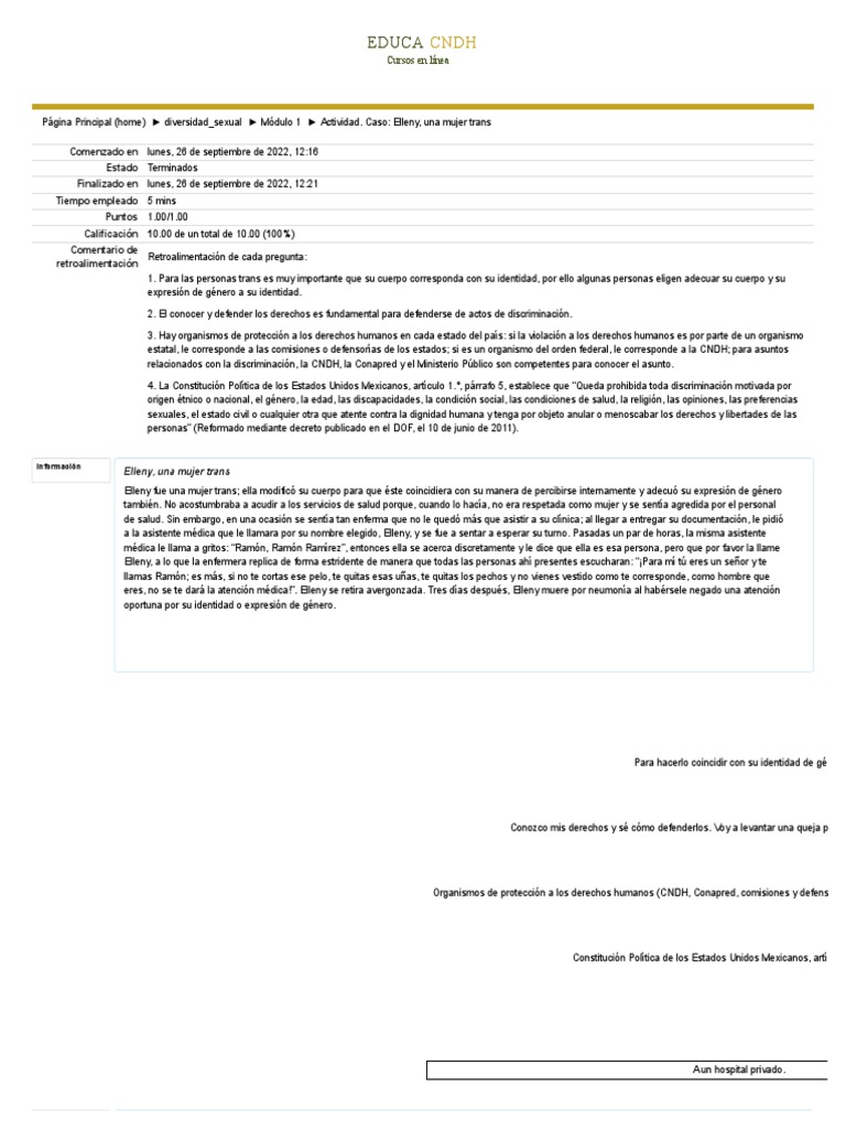 Actividad. Caso - Elleny, Una Mujer Trans | PDF | Justicia | Crimen y ...