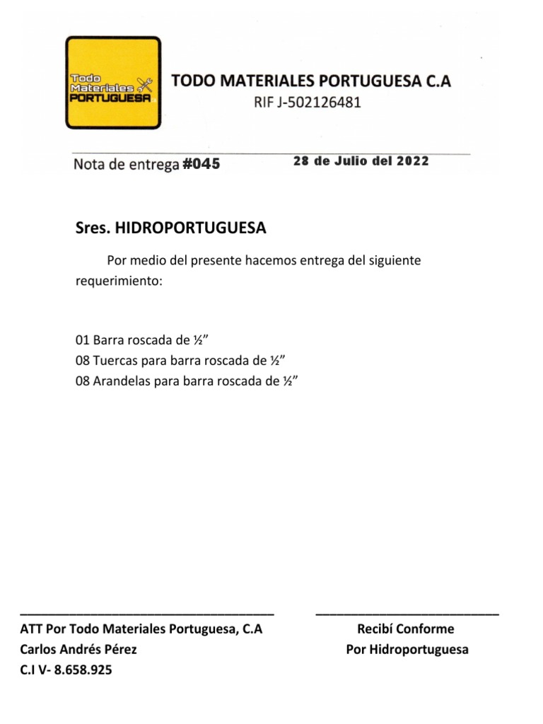 Todo Materiales Portuguesa | PDF