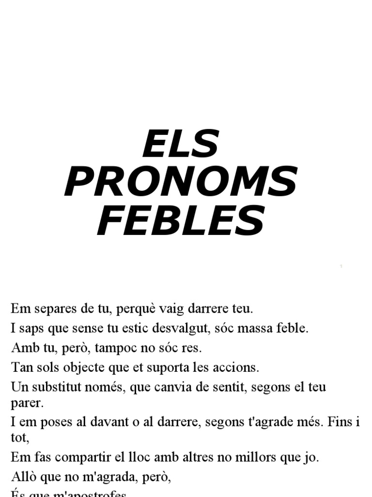 Pronoms Febles 2020 | PDF