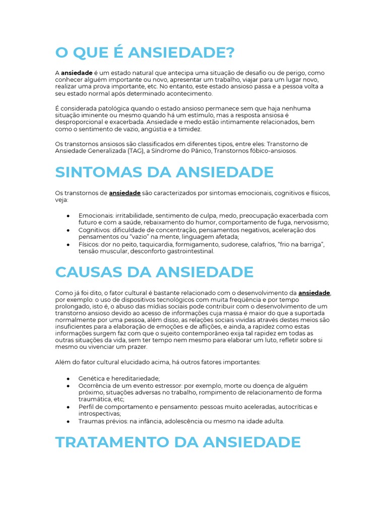 Ansiedade Sintomas CRISE DE ANSIEDADE: SINTOMAS Da CRISE De ANSIEDADE