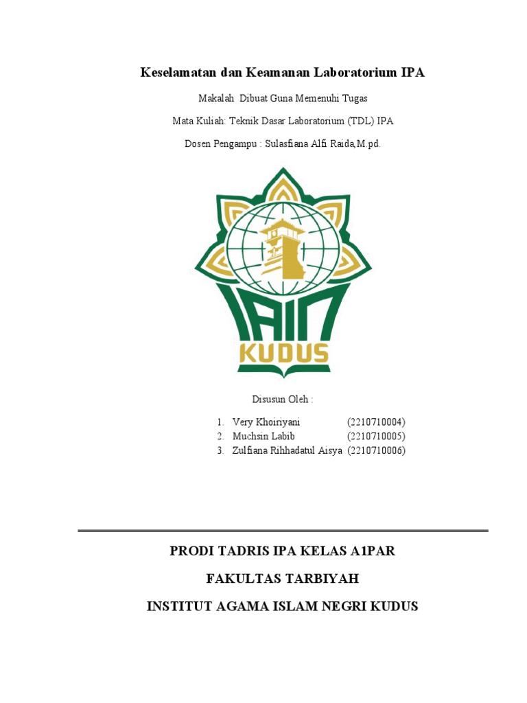 KESELAMATAN Dan KEAMANAN LABORATORIUM IPA Kelompok 2 | PDF