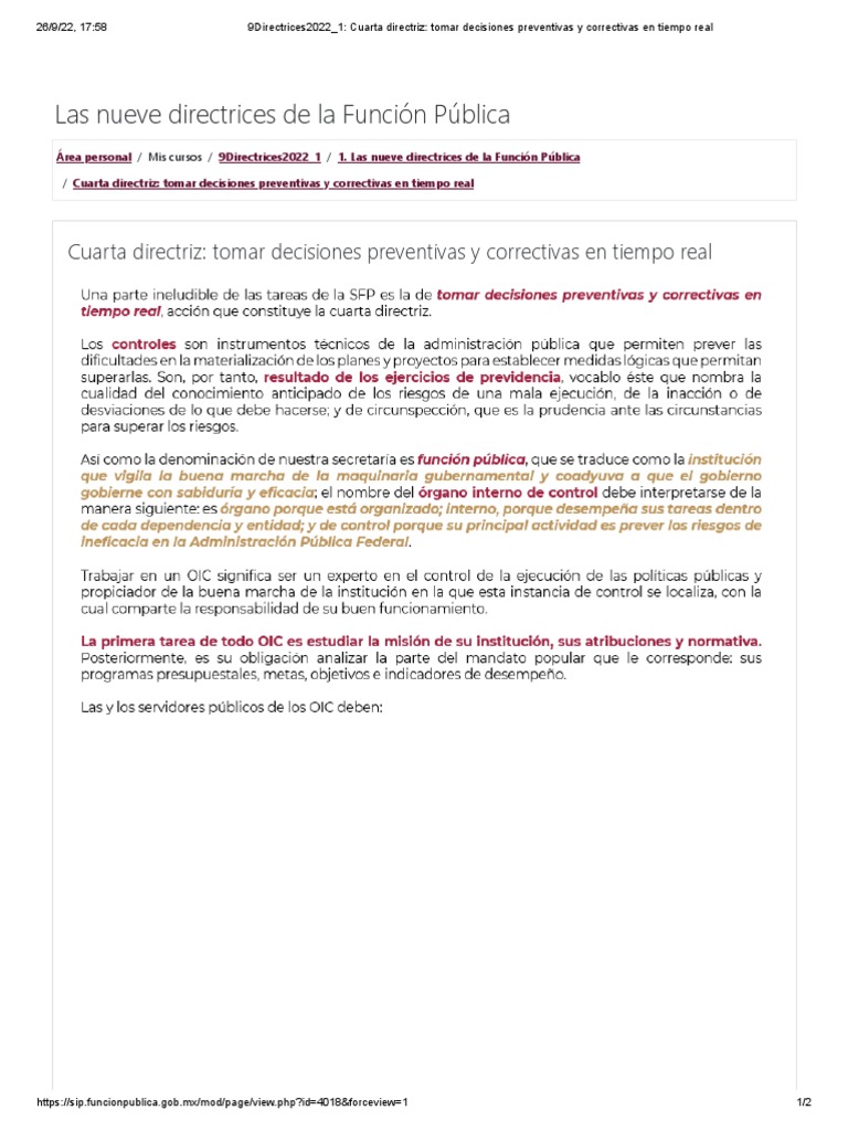 9directrices2022 - 1 - Cuarta Directriz - Tomar Decisiones Preventivas y Correctivas en Tiempo ...