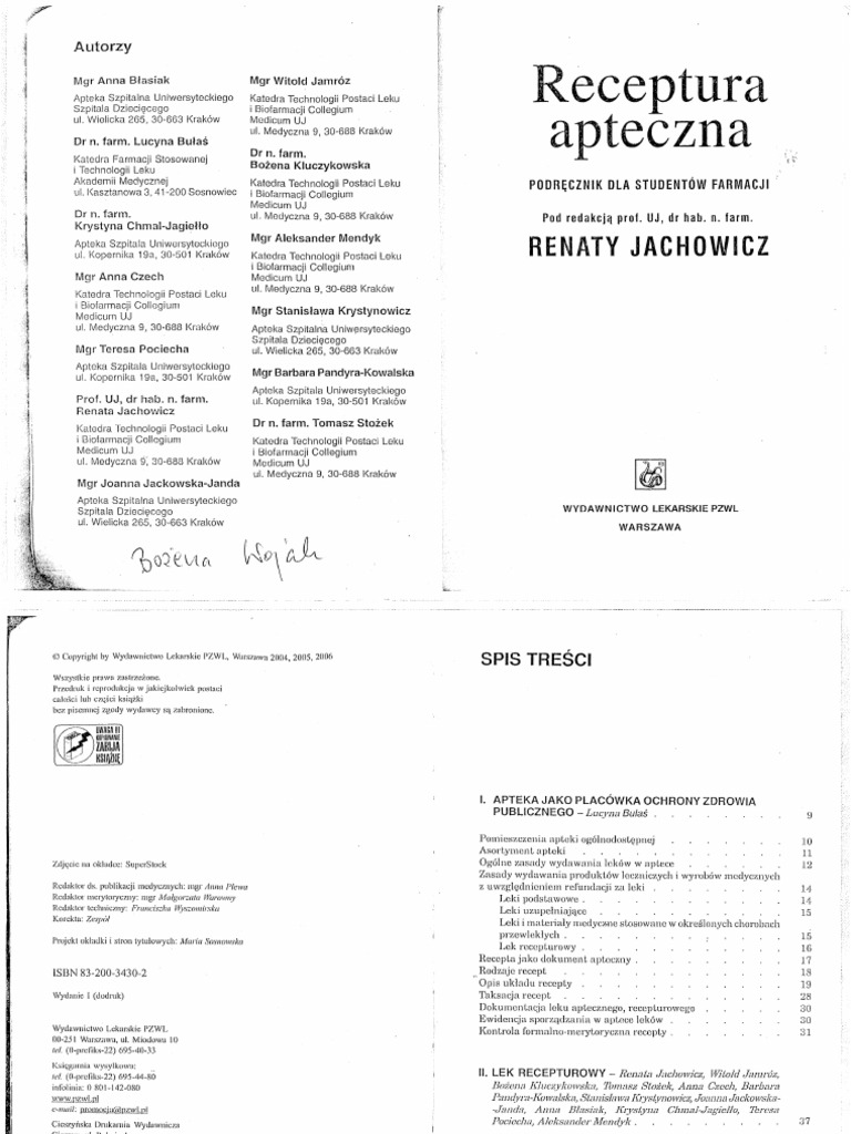 Jachowicz R. - Receptura Apteczna | PDF
