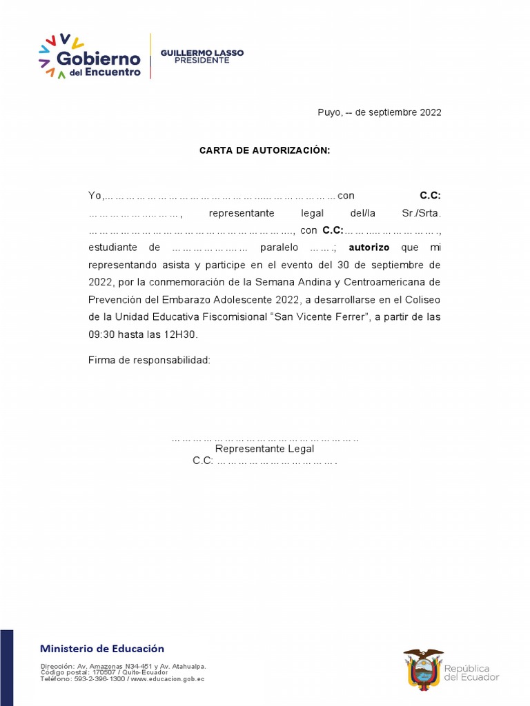 Carta de Autorización | PDF