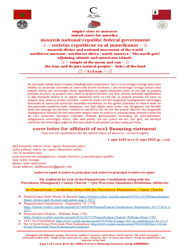 Moorish National Republic Federal Government: Societas Republicae Ea Al ...