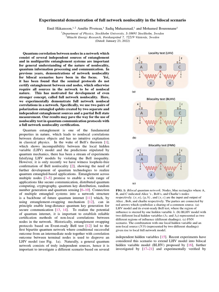 Network Nonlocal | Download Free PDF | Quantum Entanglement | Scientific Theories