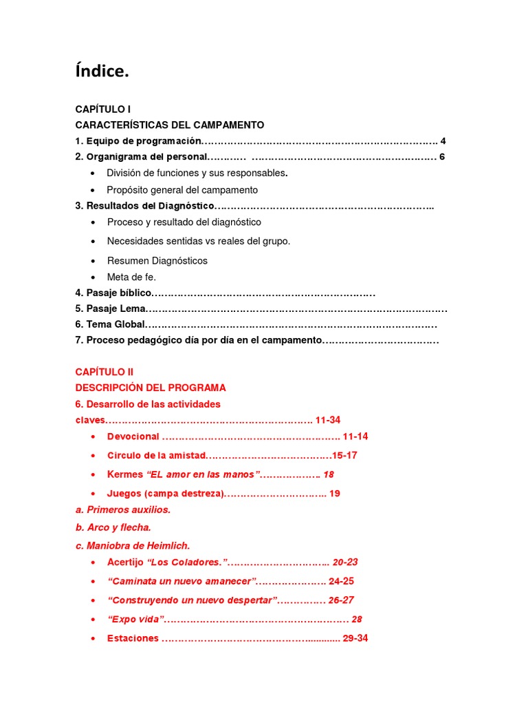 Programa de Campamento R1 | PDF | Jesús | Fe
