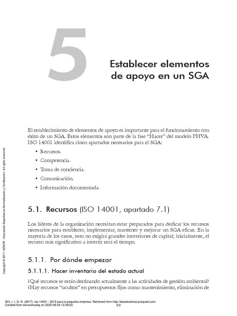 CAPITULO 7 ISO 14001 Establecer Elementos de Apoyo de Un SGA | PDF ...