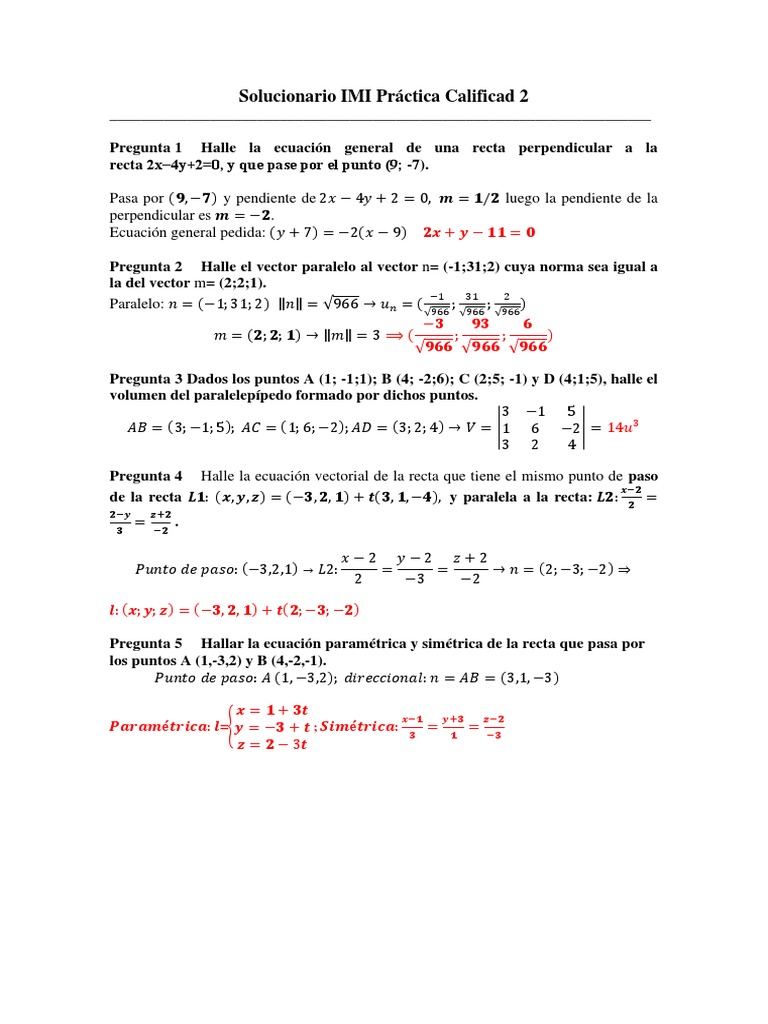 Solucionario PC2 Presencial | PDF