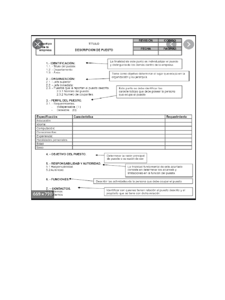 Formatos de Descripción de Puestos | PDF
