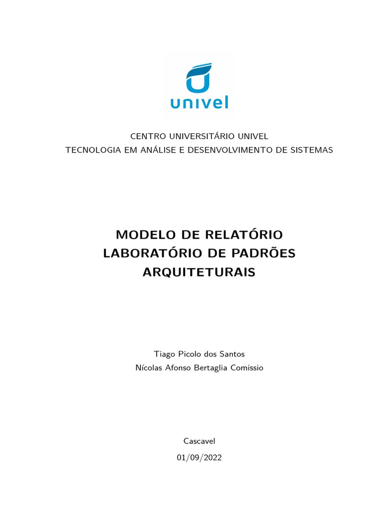 Modelo Simples de Relat Rio UNIVEL v0 1 | PDF | Sistema operacional | Modelo cliente – Servidor