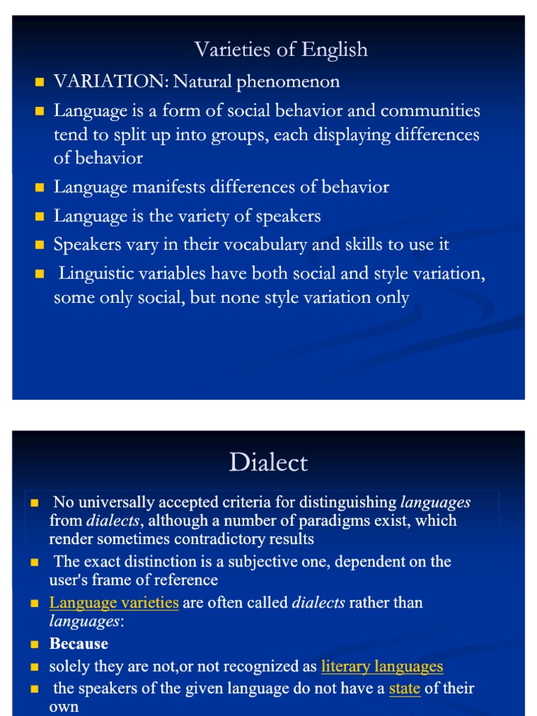 Language Variation 1223893463303688 9 | Download Free PDF | Dialect ...