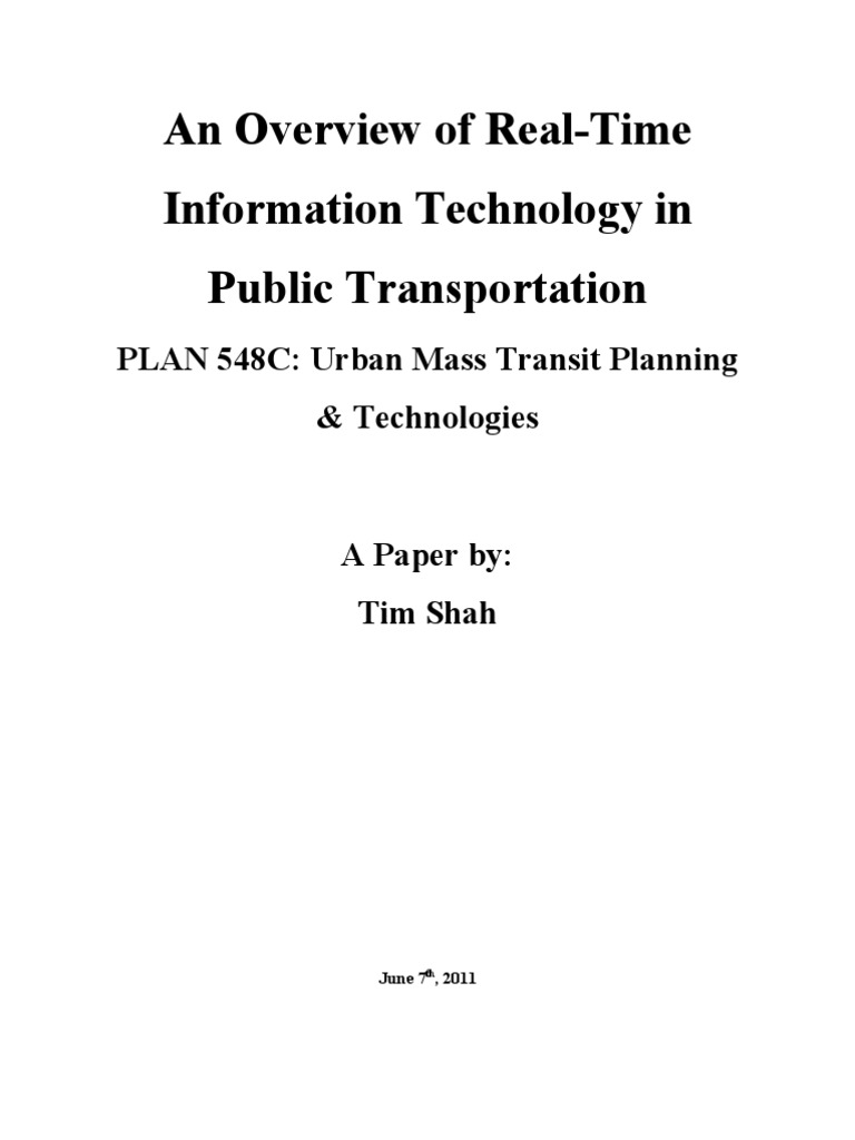 An Overview of Real-Time Information Technology in Public ...