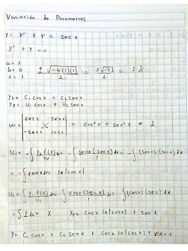 Variacion de Parametros | PDF