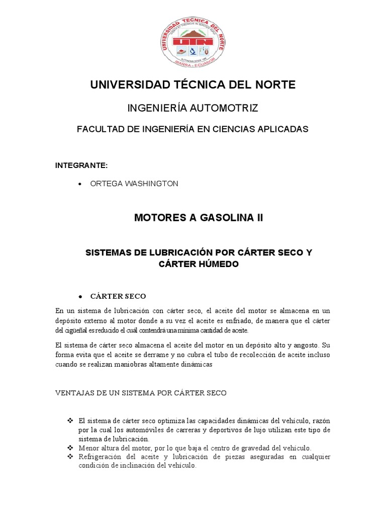 Cárter Seco y Húmedo | PDF | Negocios