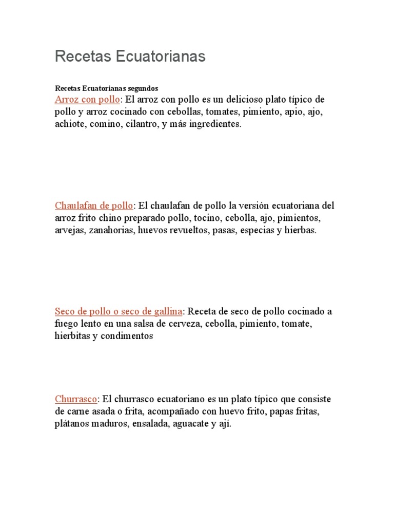 Recetas Ecuatorianas | Descargar gratis PDF | Cilantro | Alimentos