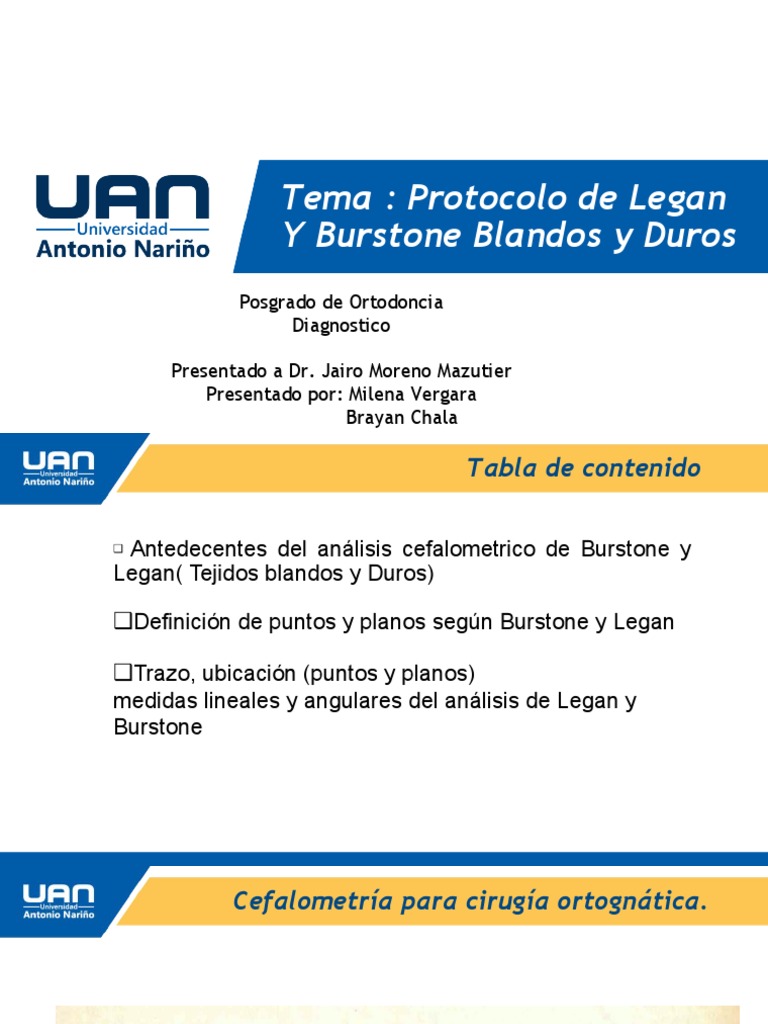 Protocolo de Análisis Legan y Burstone | PDF | Ortodoncia | Cabeza y ...