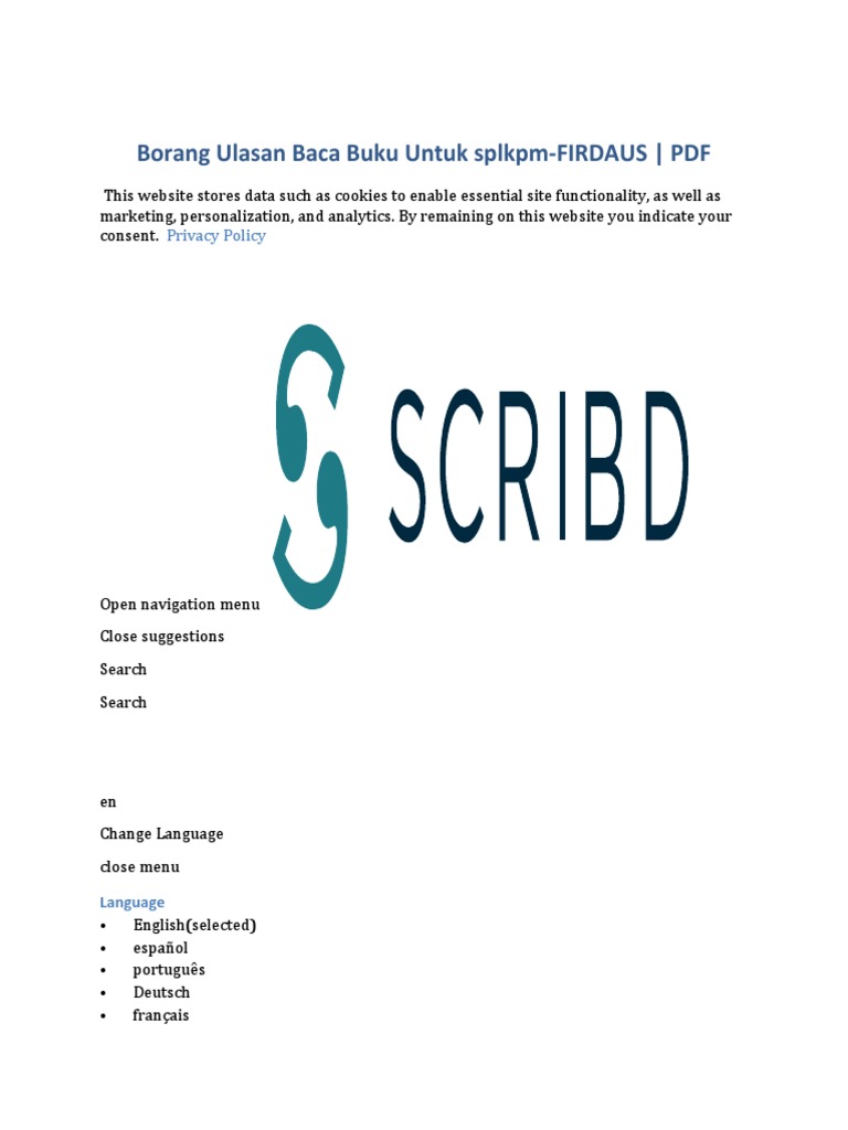 Borang Ulasan Baca Buku Untuk Splkpm-FIRDAUS - PDF | PDF | Scribd