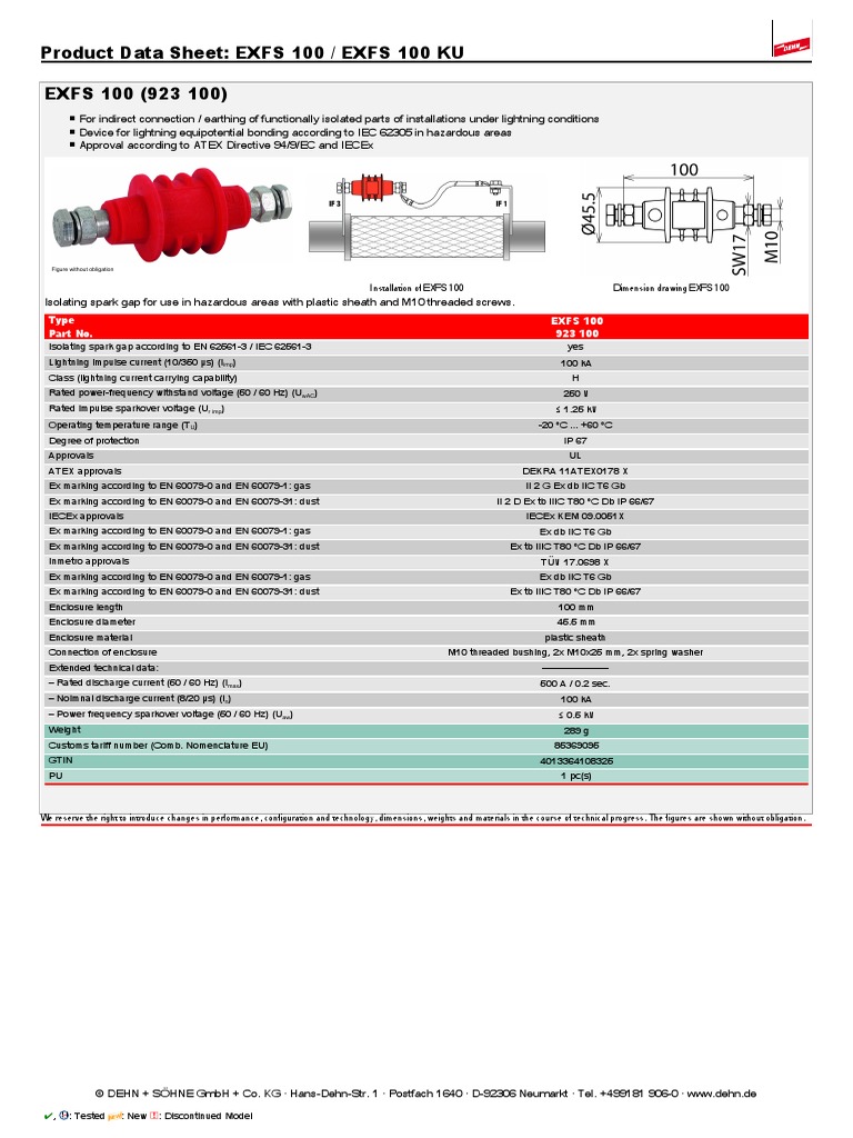 Product Data Sheet: EXFS 100 / EXFS 100 KU EXFS 100 (923 100) | PDF ...