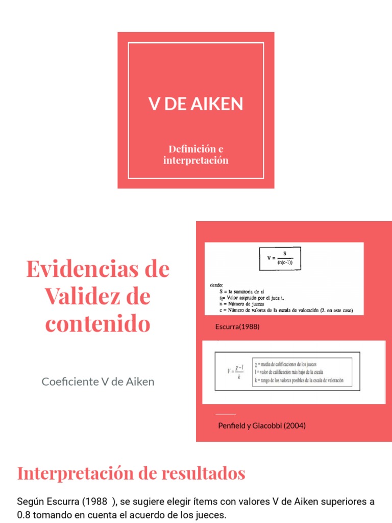 Validez de Contenido y V de Aiken | PDF | Validez (Estadísticas ...
