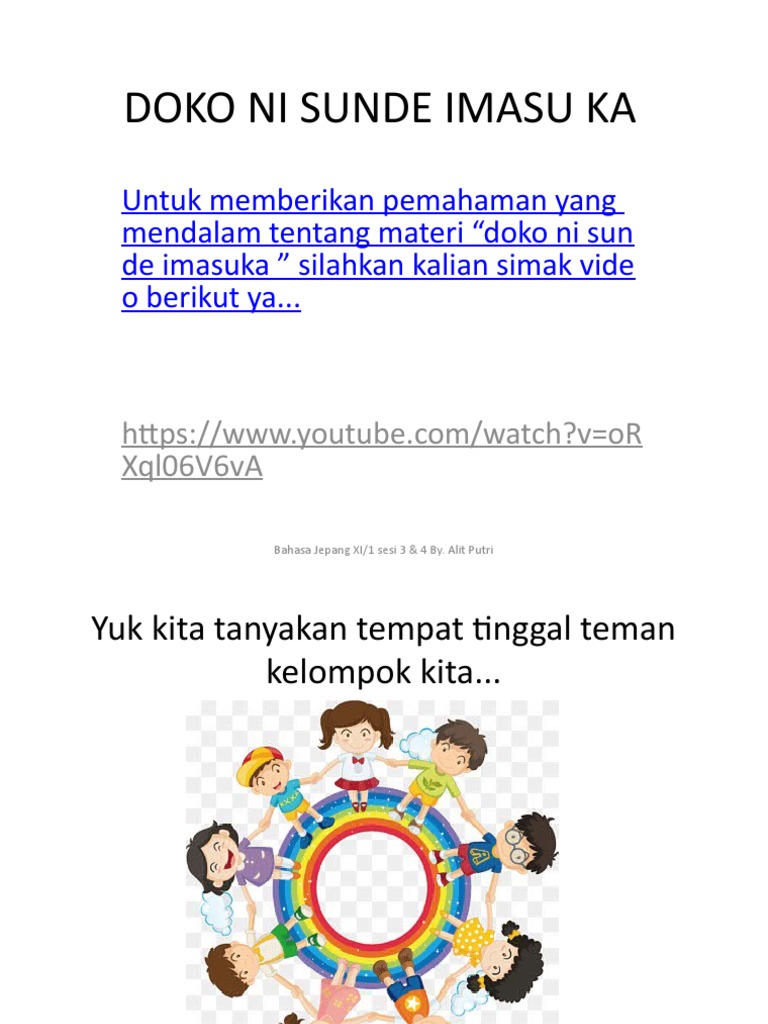 Belajar Bahasa Jepang: Doko ni Sunde Imasu Ka | PDF