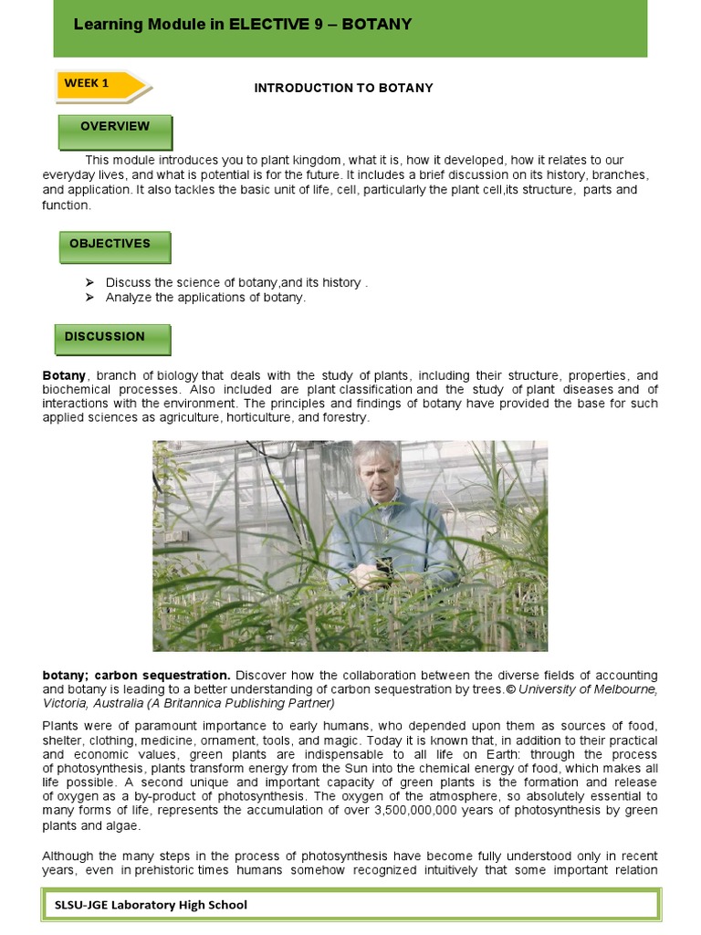 Botany 1 | PDF | Botany | Taxonomy (Biology)