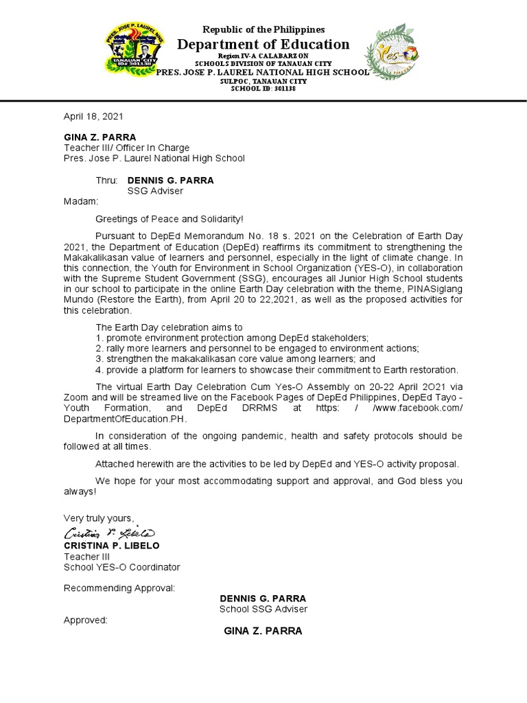 Earth Day 2021 Celebration Proposal | PDF