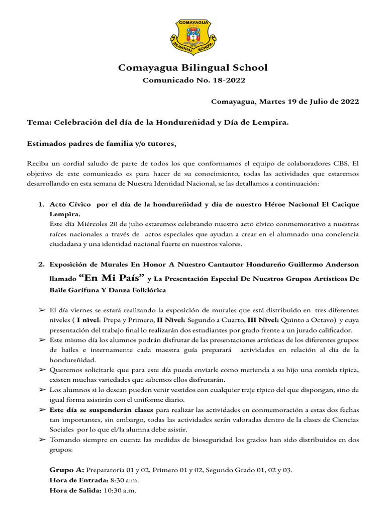 Comunicado No. 18-2022 | PDF | Salud y bienestar