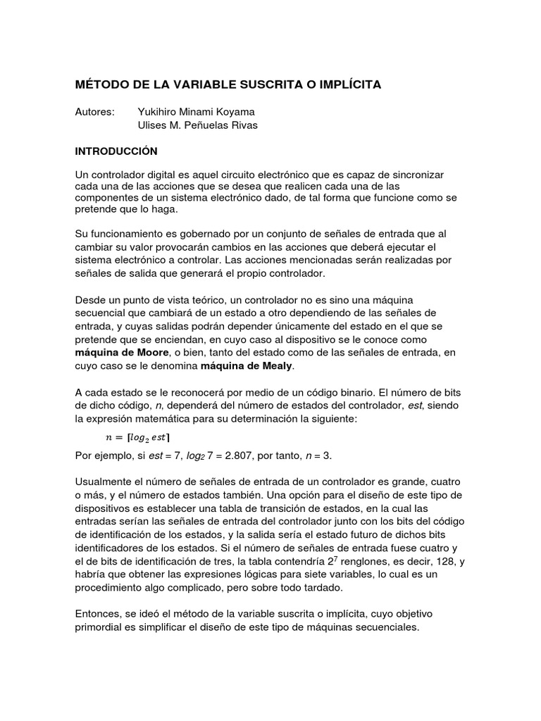 Metodo Variable Suscrita | PDF | Electrónica | Ciencias de la Computación