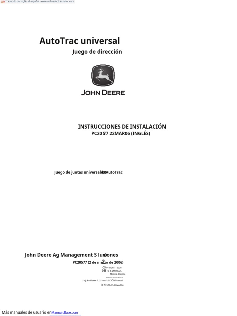 Instalación de AutoTrac Universal ATU | PDF | Arandela (Hardware ...