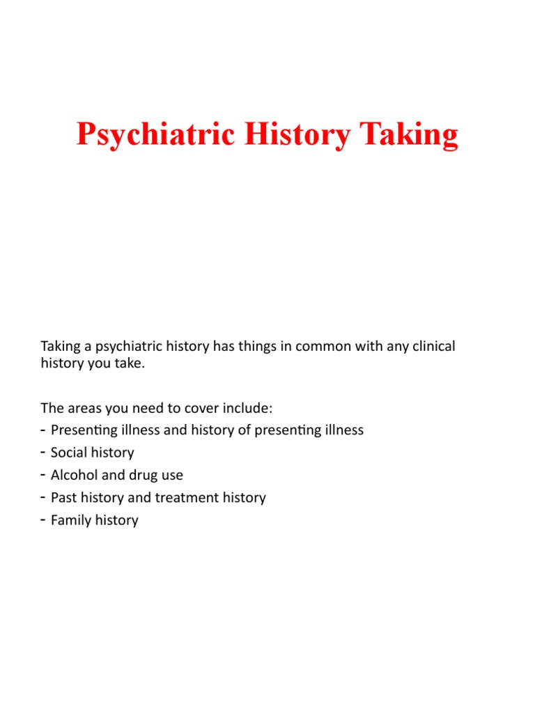 Psychiatric History Taking | PDF | Psychiatry | Mental Disorder