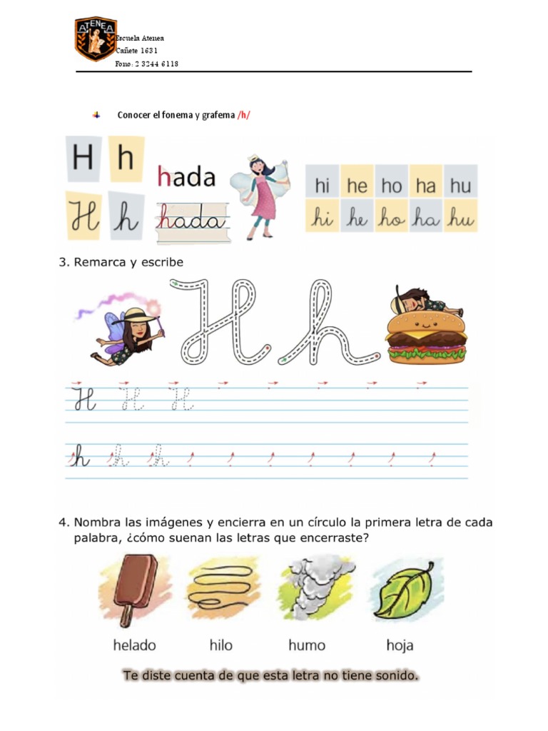 Conocer el fonema y grafema. h | PDF