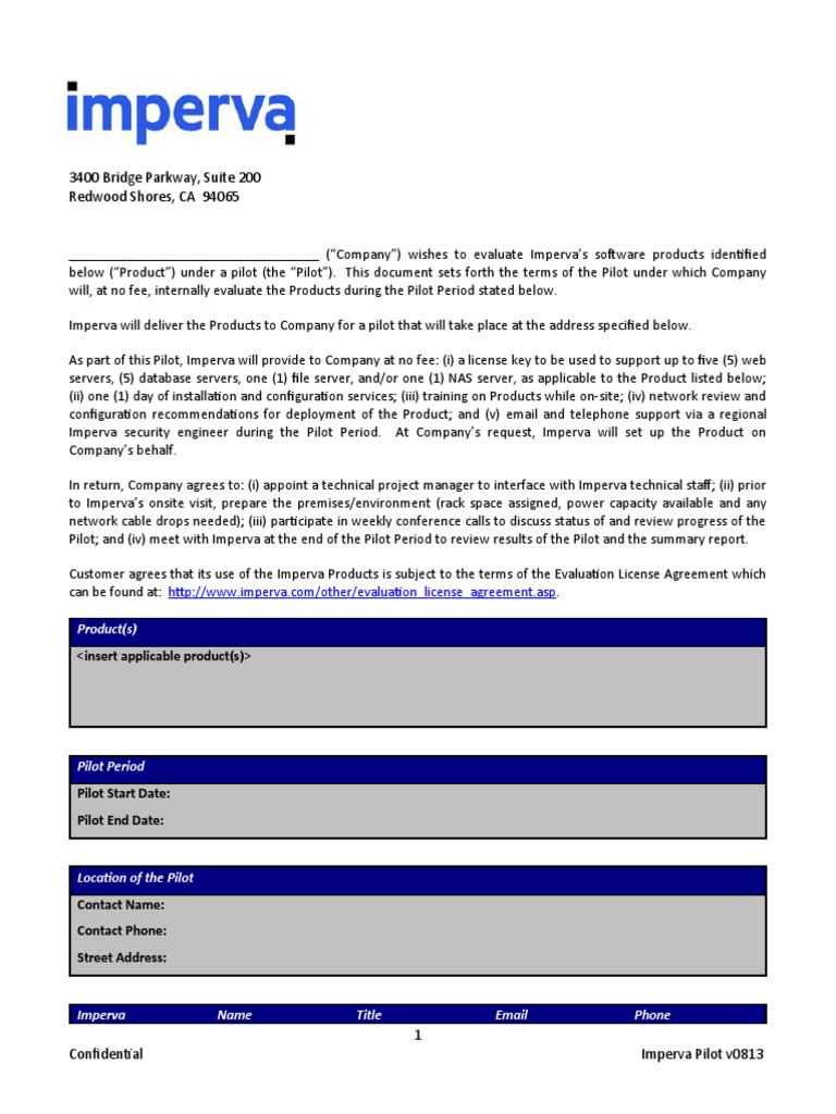 Imperva - END - Pilot - (Virtual Appliances Only) v0319 | PDF | Computer Network | Server ...
