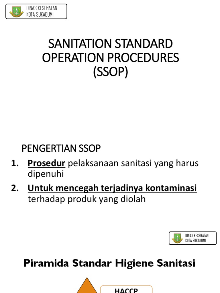 Sanitation Standard Operating Procedure | PDF