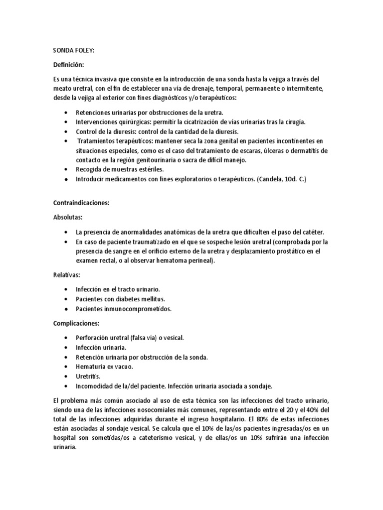 Sonda Foley | PDF | Vejiga urinaria | Medicina