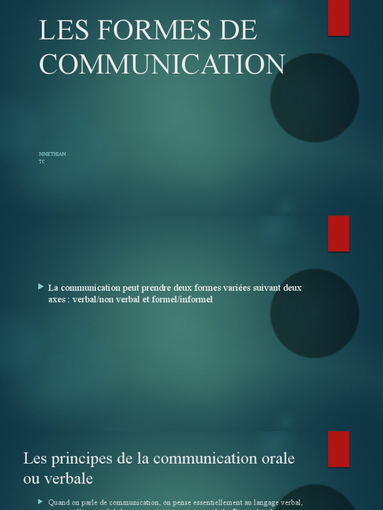 Les Formes de Communication-Descaf | PDF | Communication non verbale ...