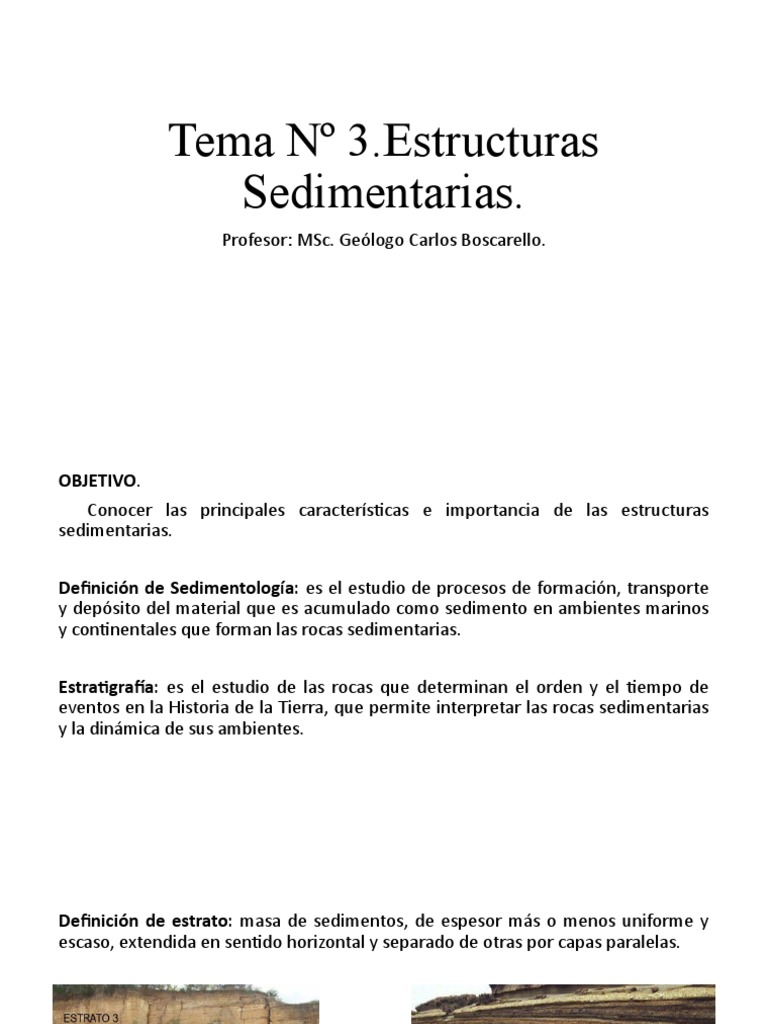 Tema #3.estructuras Sedimentarias | Descargar gratis PDF | Estrato | Roca (geología)