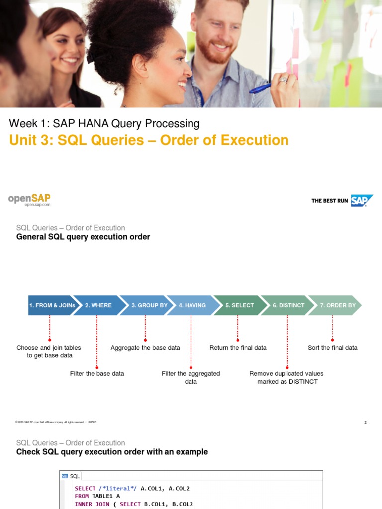 openSAP Hanasql1 Week 1 Unit 3 QUERYORD Presentation | PDF | Data Management Software | Databases