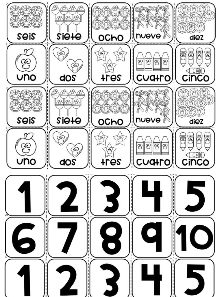 Memorama Números Al 10 | PDF