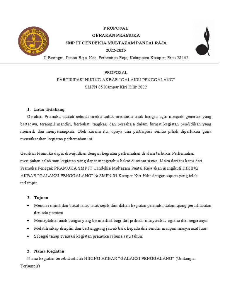 Proposal Pramuka | PDF