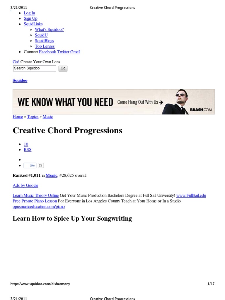 Creative Chord Progressions | PDF | Chord (Music) | Harmony