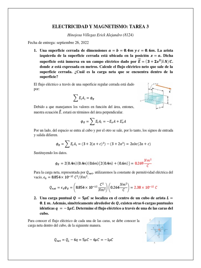 Cálculo de flujo eléctrico y carga neta | PDF | Esfera | Carga eléctrica