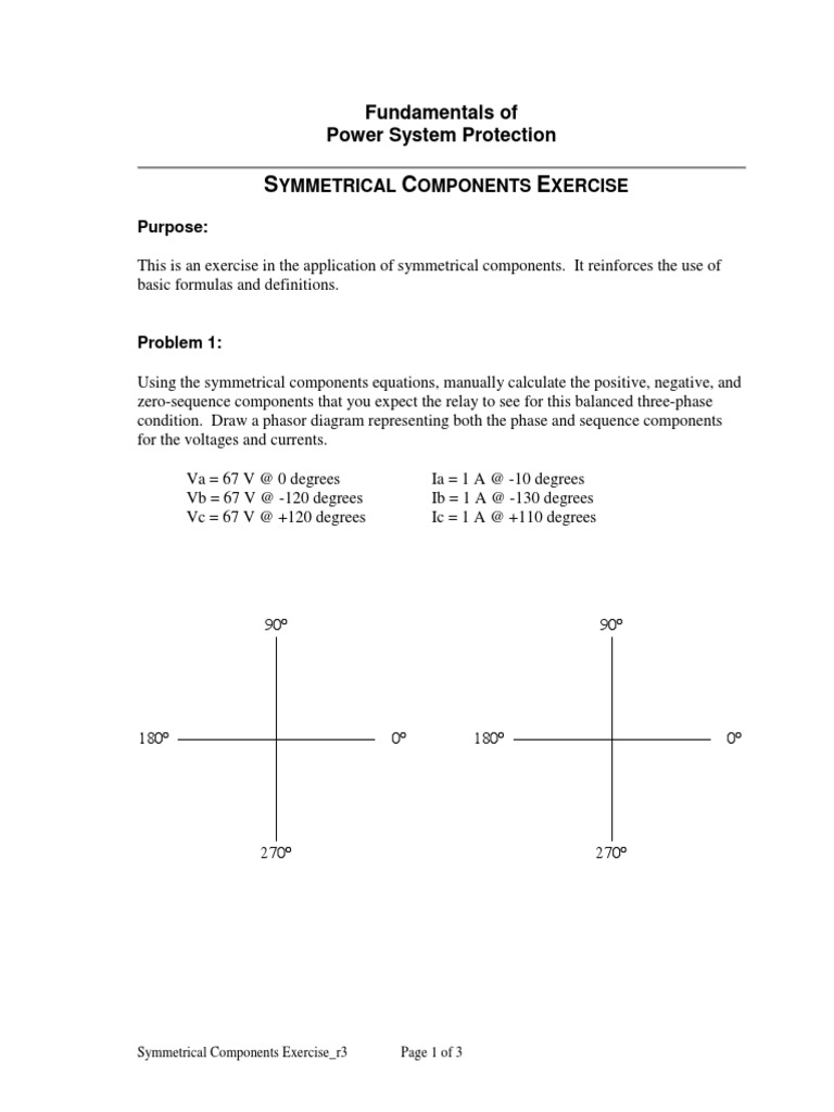 04c - Symmetrical Components Exercise - r3 | PDF | Electronic ...