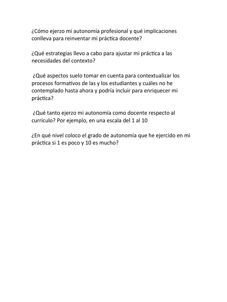 Autonomía Profesional en la Docencia | PDF