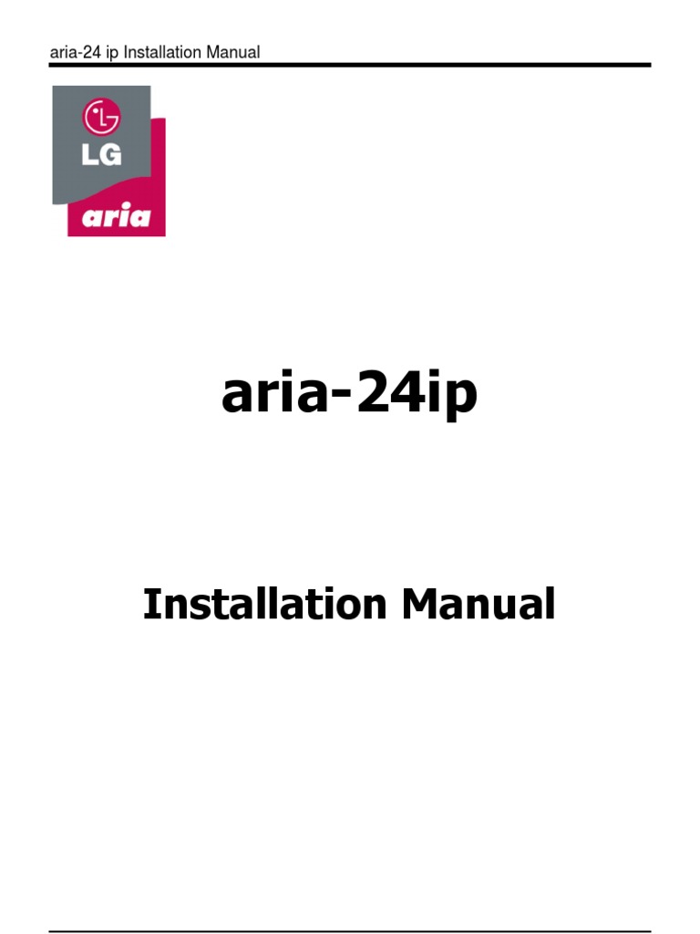LG Aria 24ip Installation Manual | PDF | Power Supply | Electrical ...