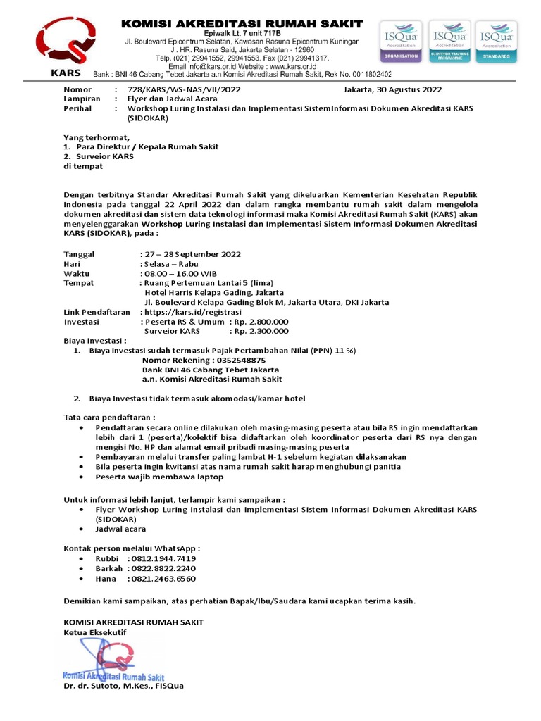 Undangan Peserta Workshop SIDOKAR Gel 2 - 27-28 Sept 2022 | PDF