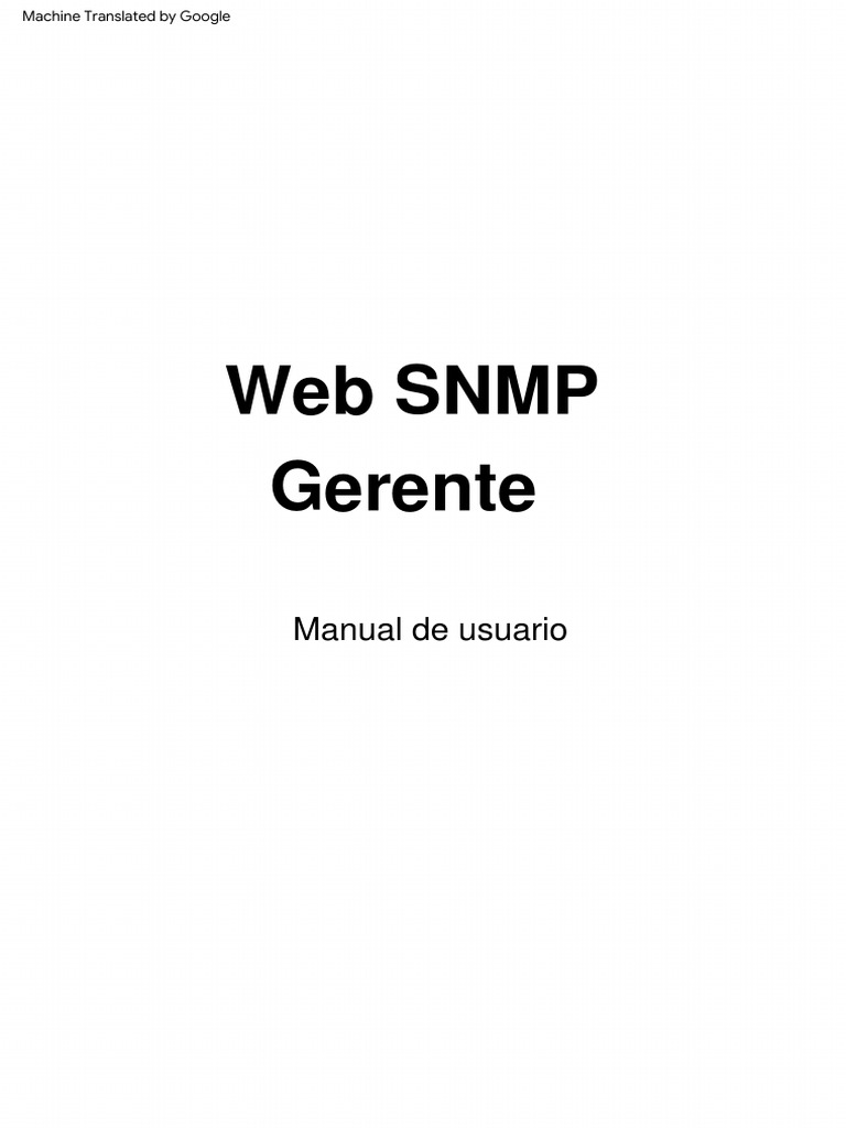 SNMP Web Manager User Manual | PDF | Dirección IP | Red mundial