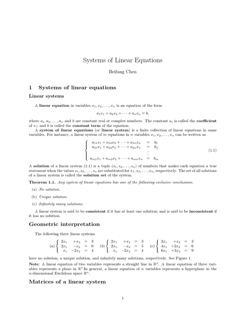 المحاضرة الثانية | PDF | System Of Linear Equations | Matrix (Mathematics)