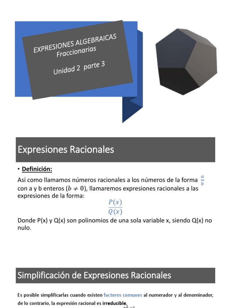 Simplificación de Expresiones Racionales | PDF | Factorización | Número racional