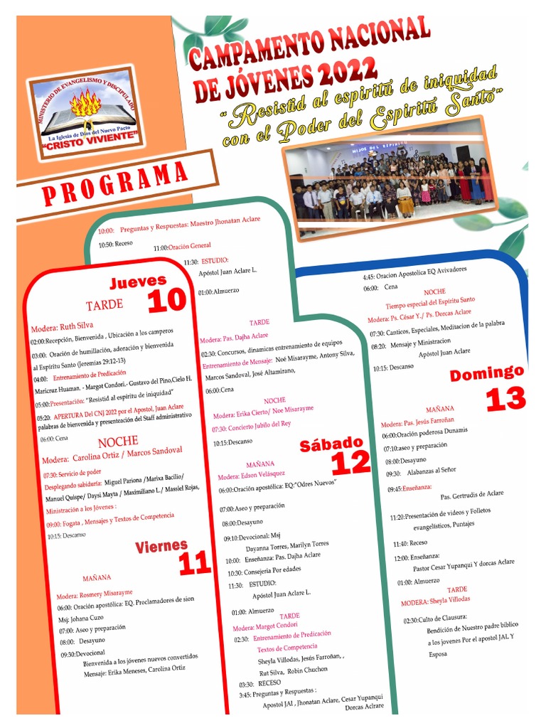 Programa Campamento Oficial 2022 | PDF